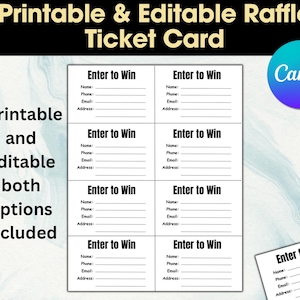 Editable Raffle Ticket Template Printable Raffle Ticket Surprise Printable Raffle Custom Raffle ...