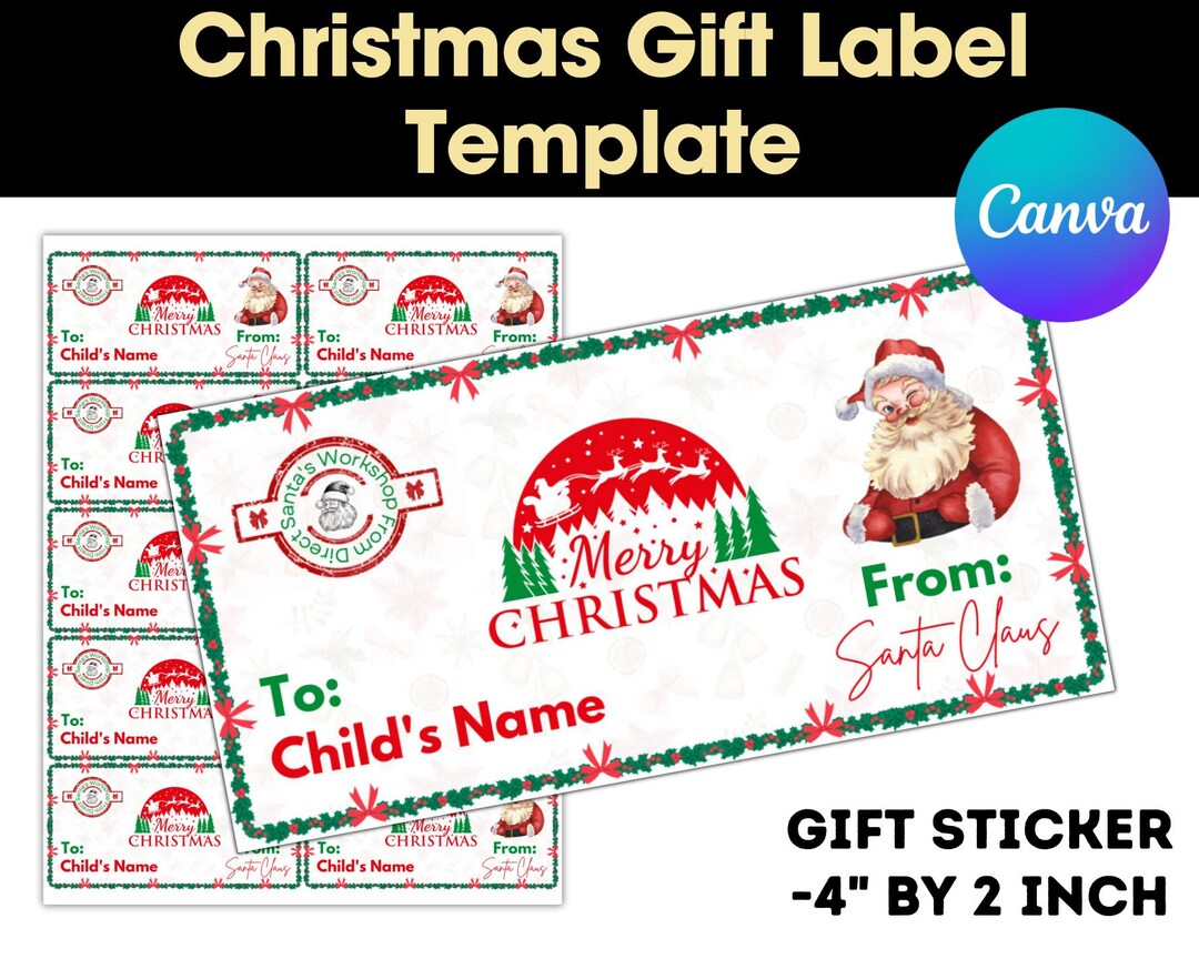 Christmas Gift Labels Template – Printable Holiday Gift Tags, From ...