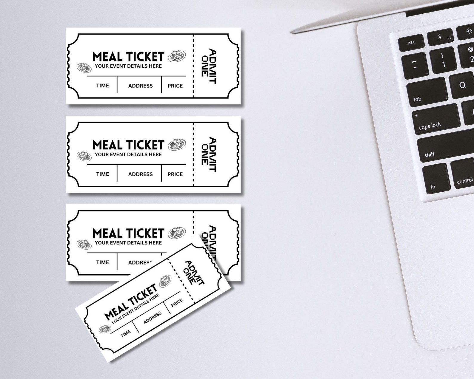 Editable Food Event Ticket, Food Ticket Printables, Editable Meal Ticket Template Printable, DIY ...