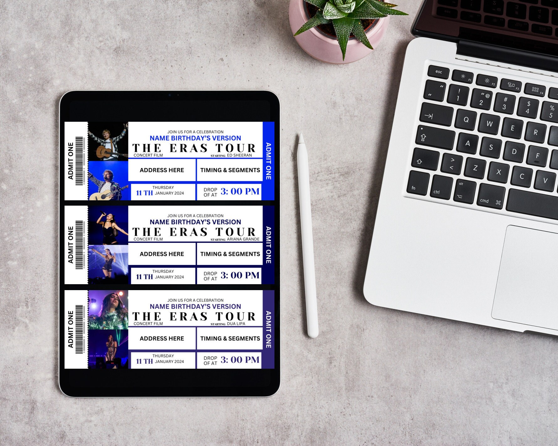 Eras Birthday Invitation, Eras Tour Movie Ticket Invite, Taylor Party ...