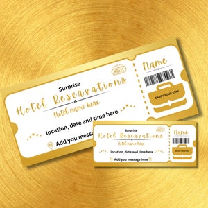 Hotel Reservation Voucher. Surprise Hotel Reservation Gift Ticket ...