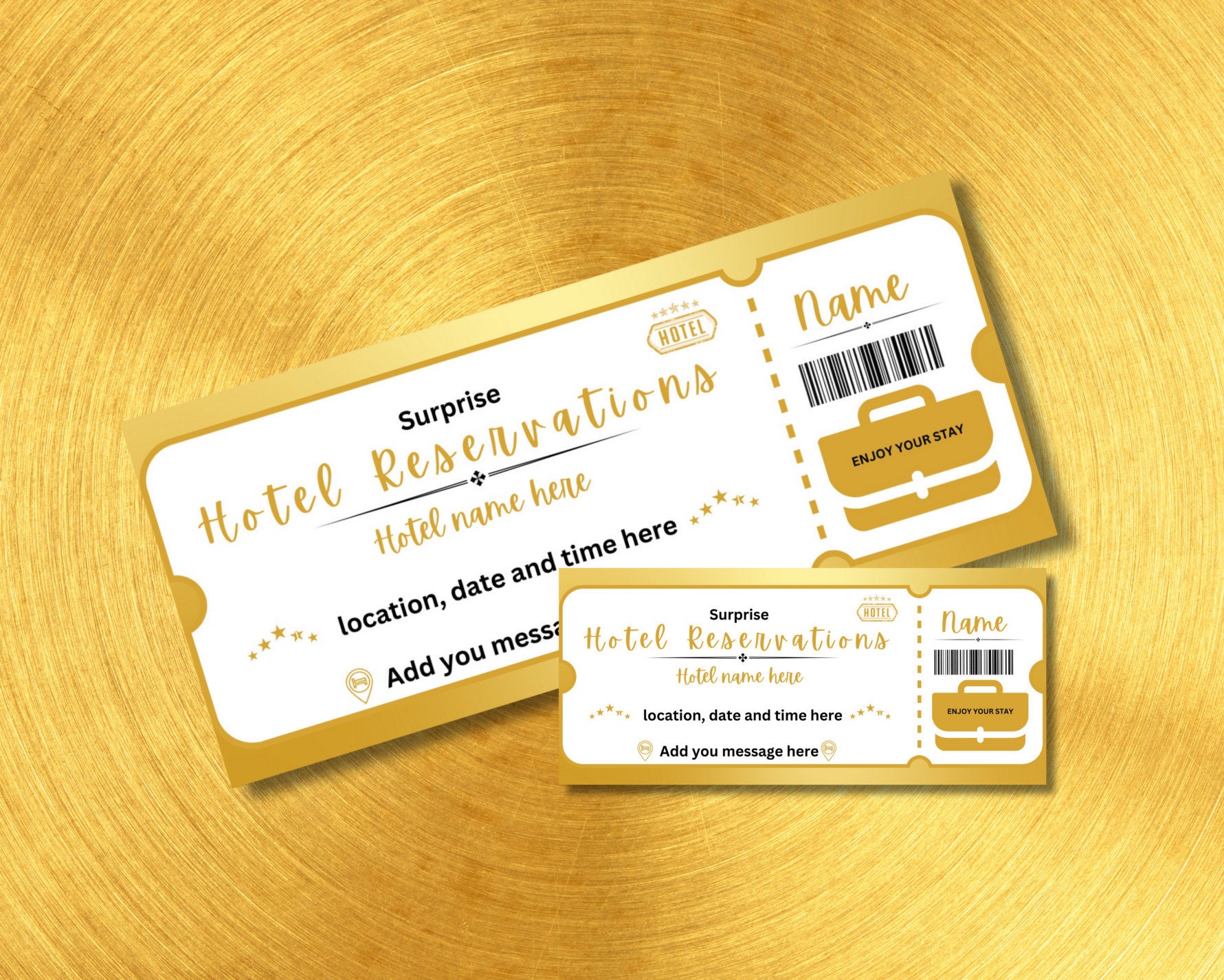 Hotel Reservation Voucher. Surprise Hotel Reservation Gift Ticket ...