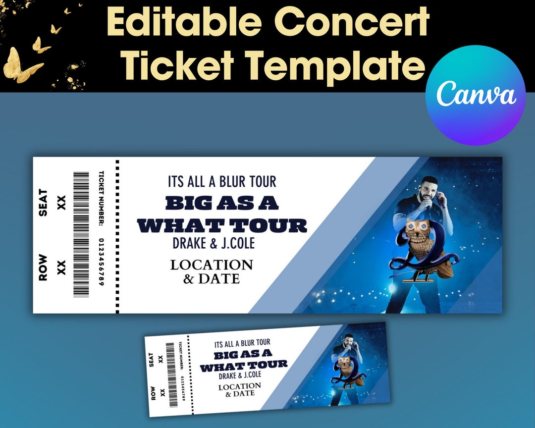 Drake Customizable Concert Ticket - Drake Concert Ticket - Big as A ...