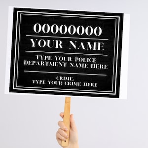 Mugshot Sign Board Template, Editable Photo Booth Prop (instant ...