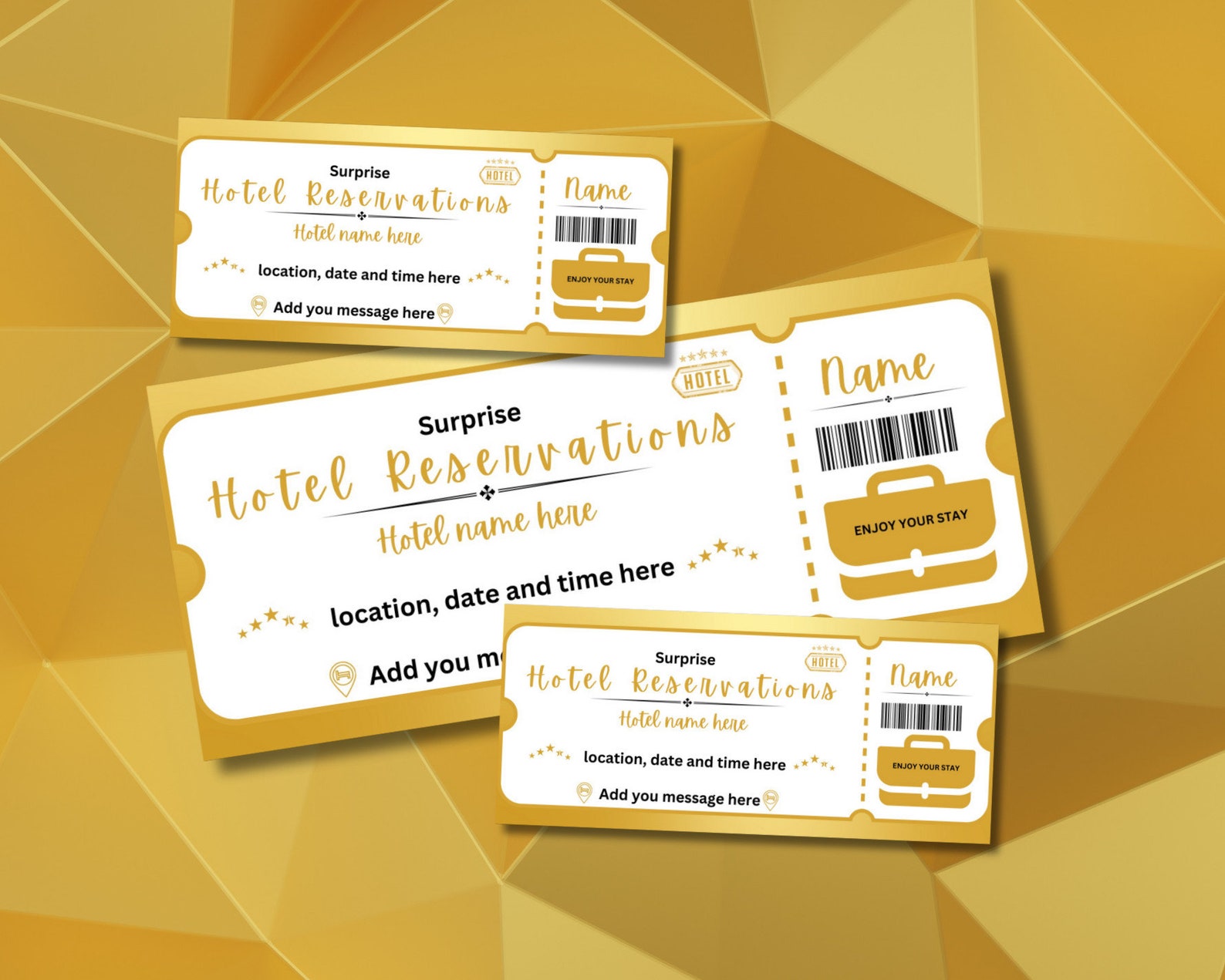 Hotel Reservation Voucher. Surprise Hotel Reservation Gift Ticket ...