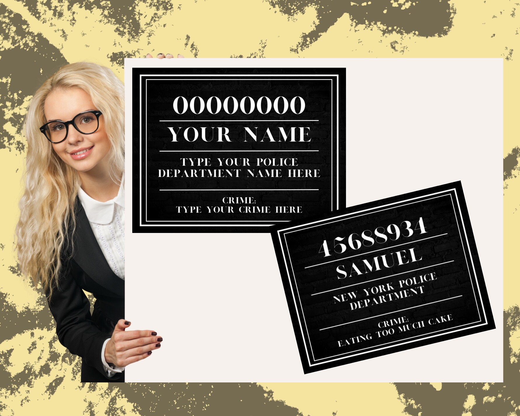 Mugshot Sign Board Template, Editable Photo Booth Prop (instant ...