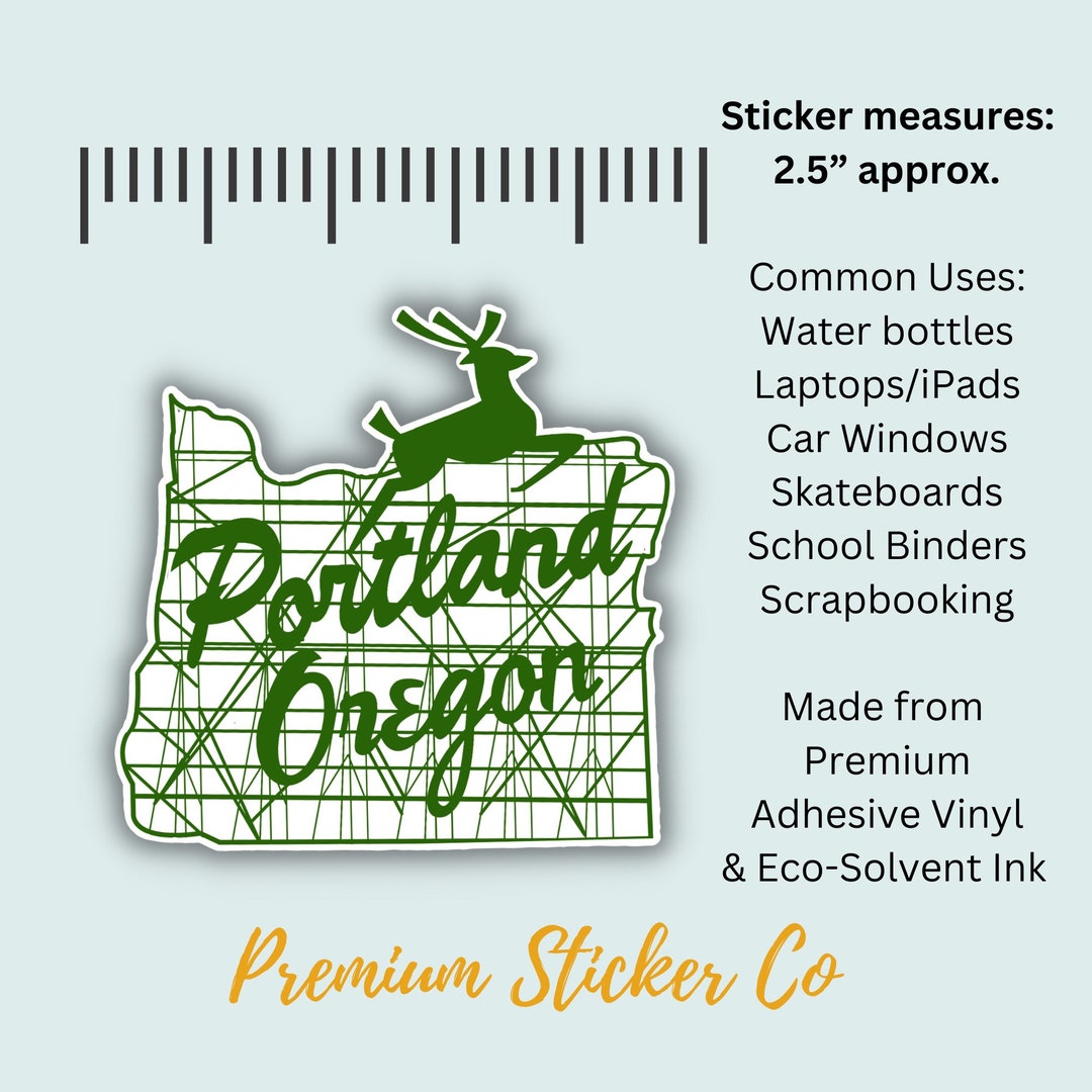 Portland Stag Sign | Landmark Sticker | PDX Water Bottle Sticker ...