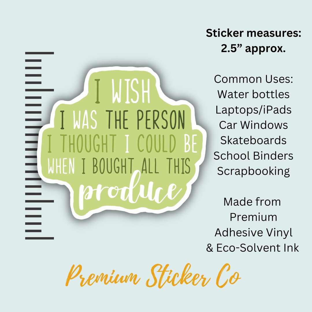 Produce | Vegetarian Diet | Funny Sticker | Water Bottle Sticker ...