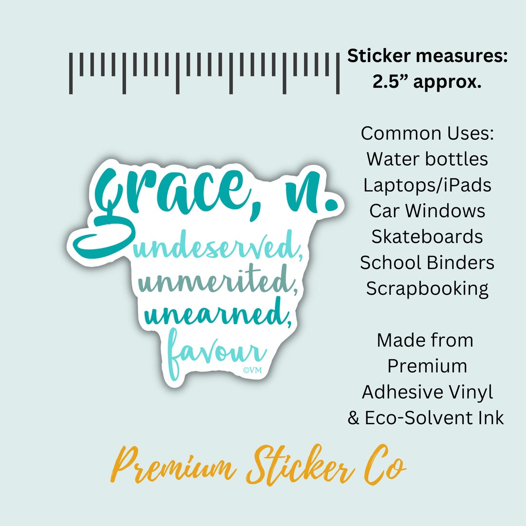 Grace Definition | Christian Sticker | Water Bottle Sticker | Laptop ...