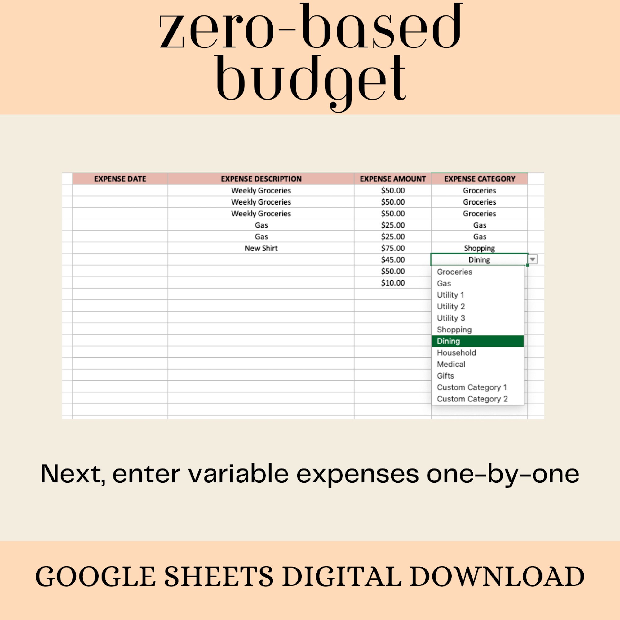 Zero-based Budget Spreadsheet Monthly Budget Planner Excel Zero Based ...