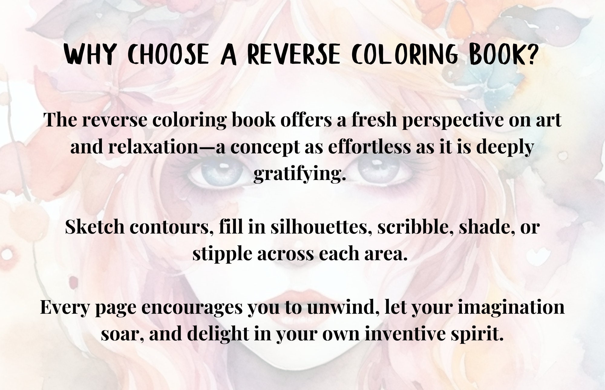 Fairy Reverse Coloring Pages, Instant Download, Coloring Page ...