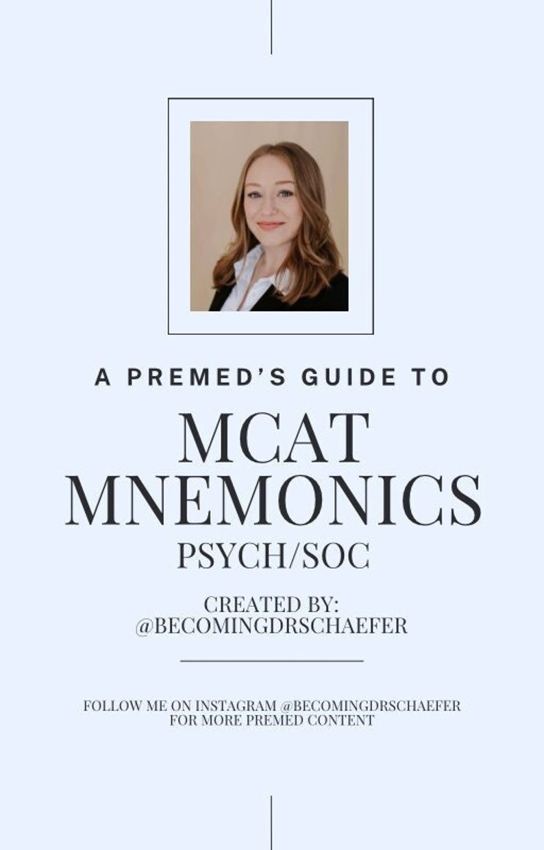 A Premed's Guide to MCAT Mnemonics- Psych/soc Edition - Etsy