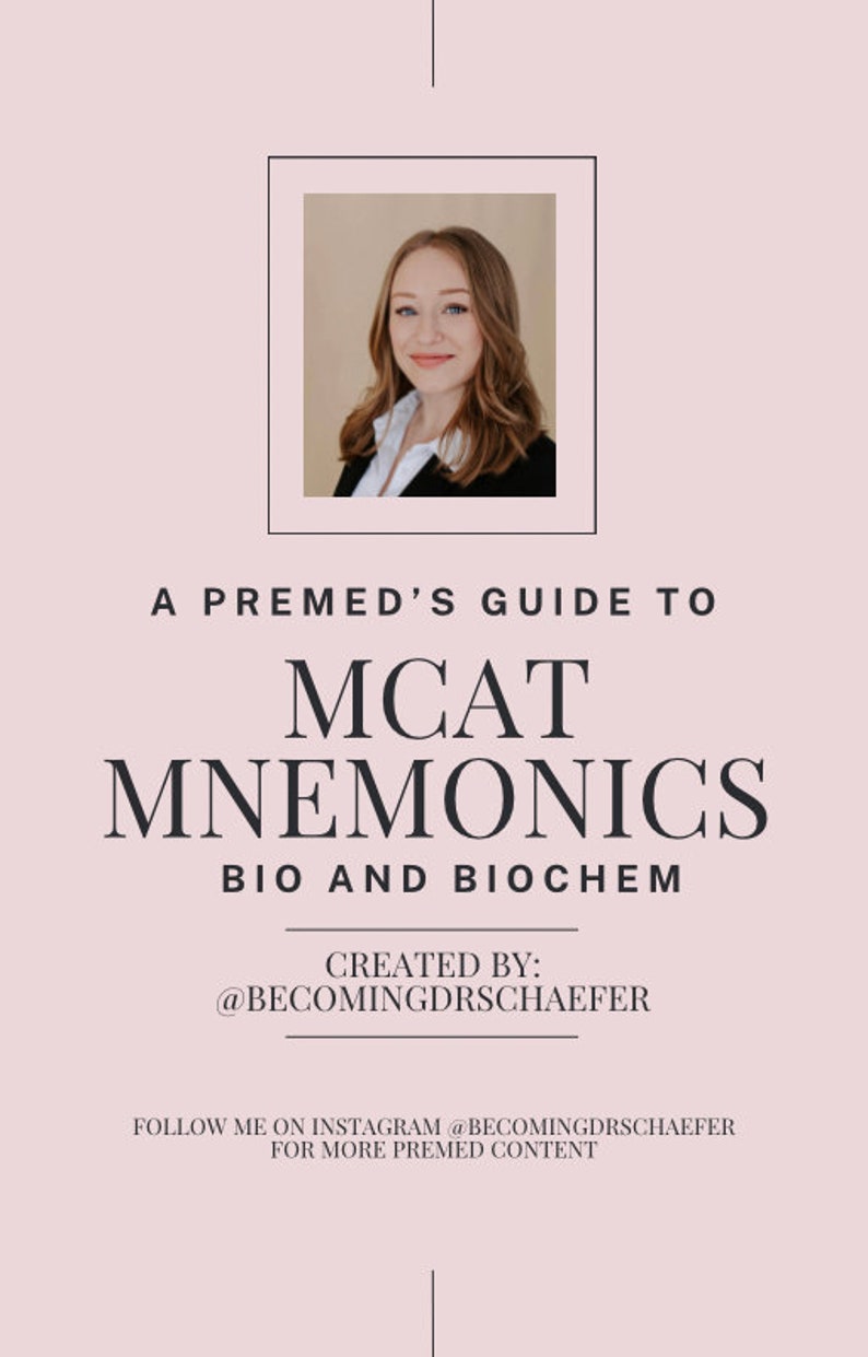 A Premed's Guide to MCAT Mnemonics- Bio/biochem - Etsy