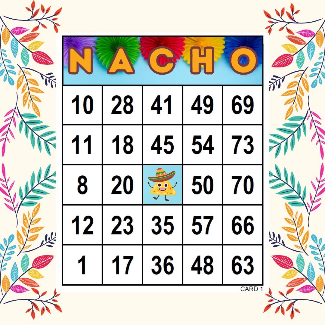 NACHO Themed BINGO Cards (30) PDF Instant Download - Etsy