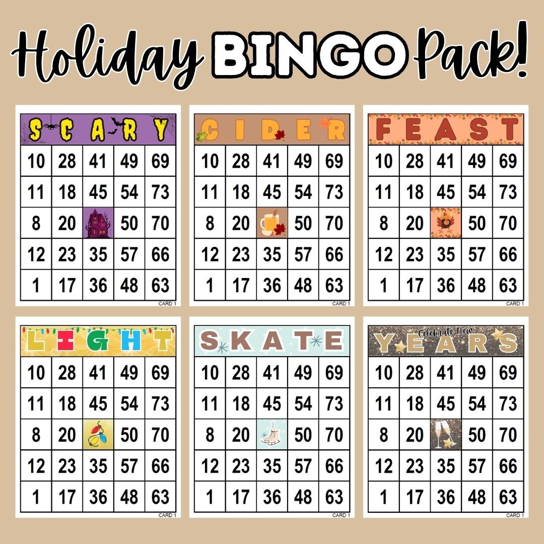 Holiday BINGO Pack 150 Cards - Etsy