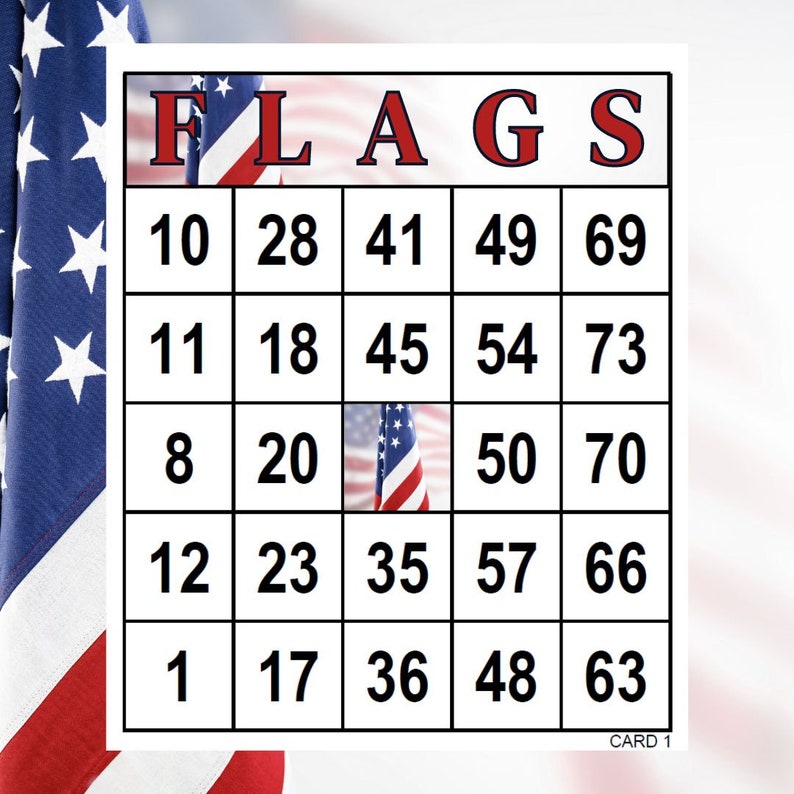 FLAG DAY BINGO 30 Cards for Digital Download - Etsy