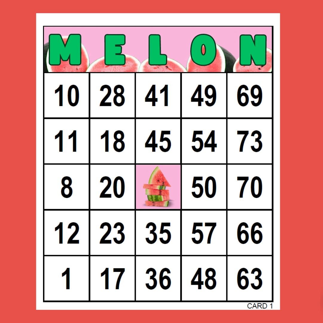 Watermelon BINGO (25 Cards) - Etsy