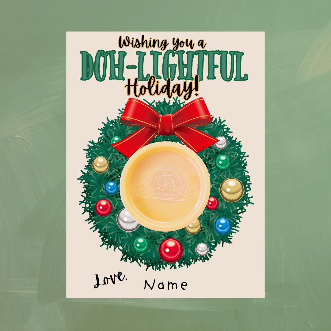 Doh-lightful Holiday Play-doh Favor Cards Printable - Etsy
