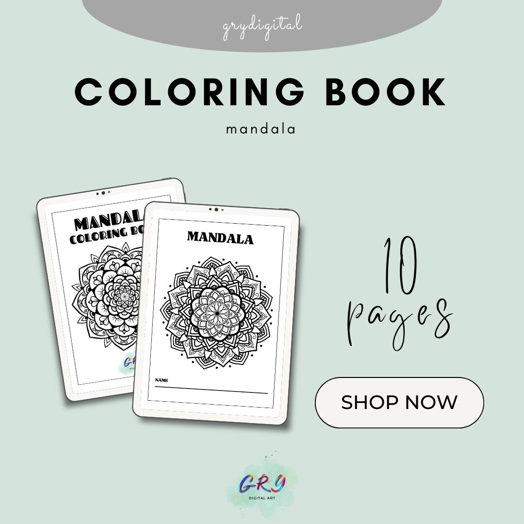 Printable Coloring Book Sheets, Instant Download, Digital Mandala ...