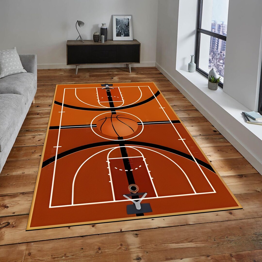 Basketball Rug, Basketball Court Rug, Boys Room Rug, Home Decor Rug ...