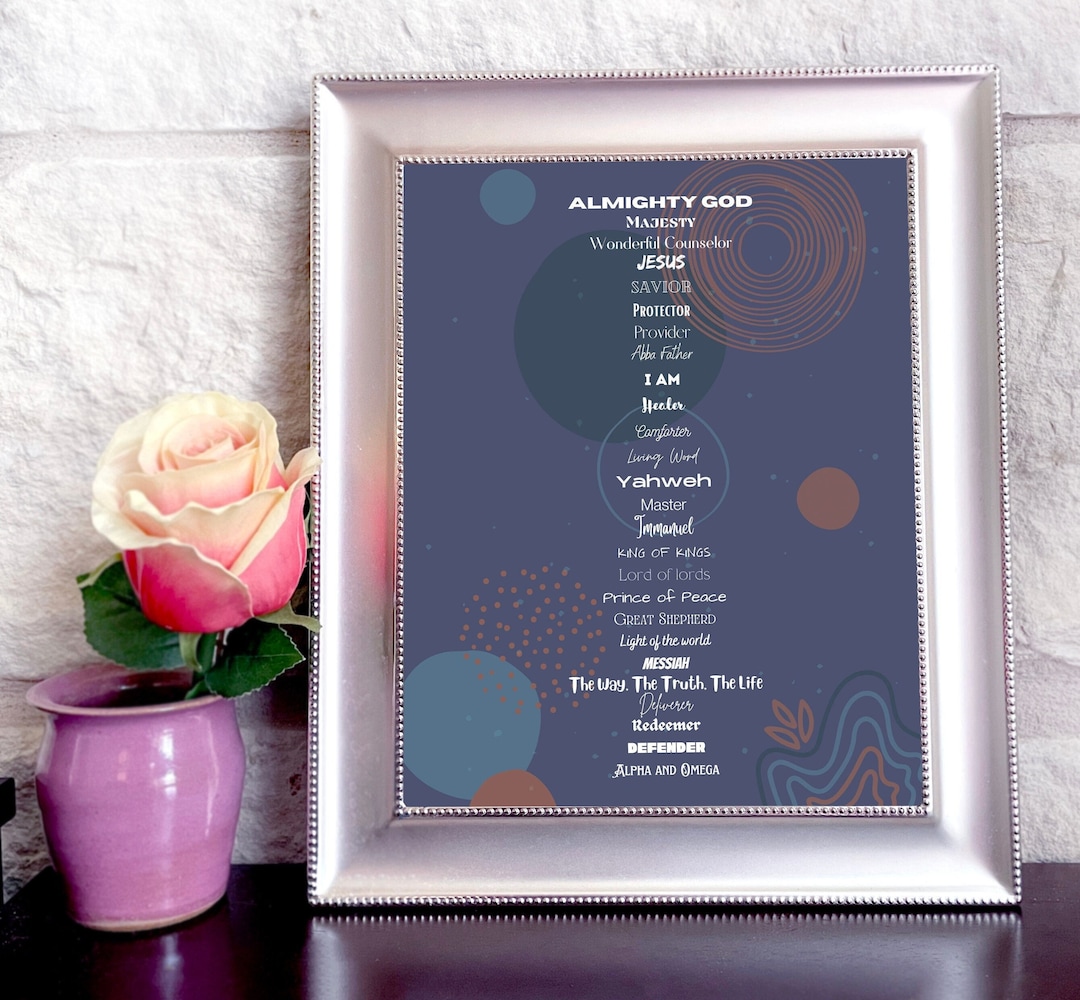 Names of God Printable Wall Art, Digital Download, "almighty Majesty ...