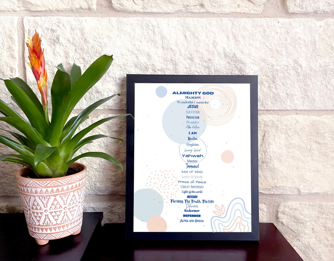Names of God Printable Wall Art, Digital Download, "almighty Majesty ...