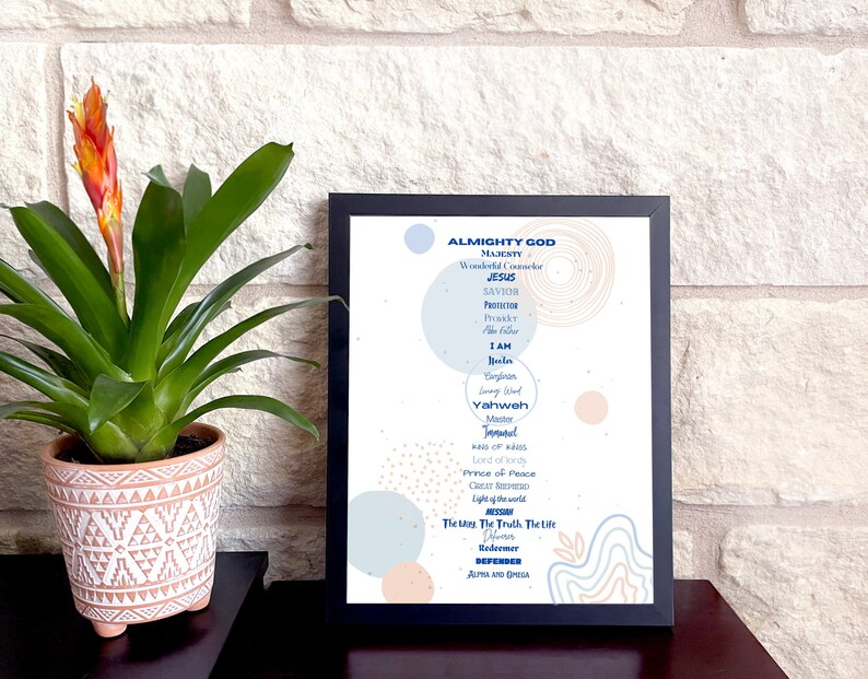 Names of God Printable Wall Art, Digital Download, "almighty Majesty ...