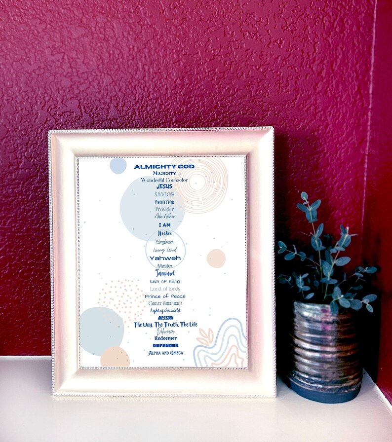 Names of God Printable Wall Art, Digital Download, "almighty Majesty ...