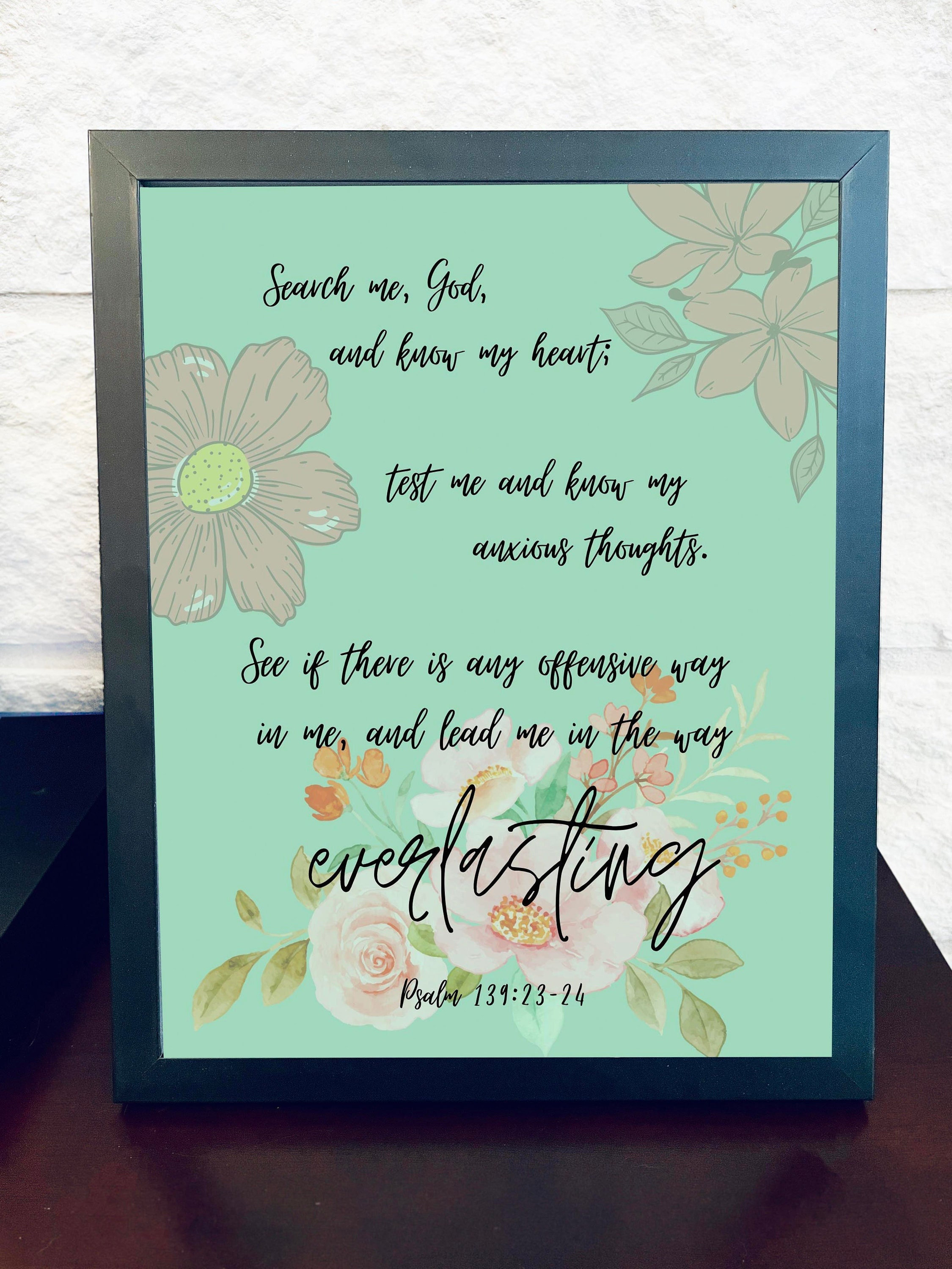 Bible Verse Printable Wall Art, "search Me, God, and Know My Heart ...