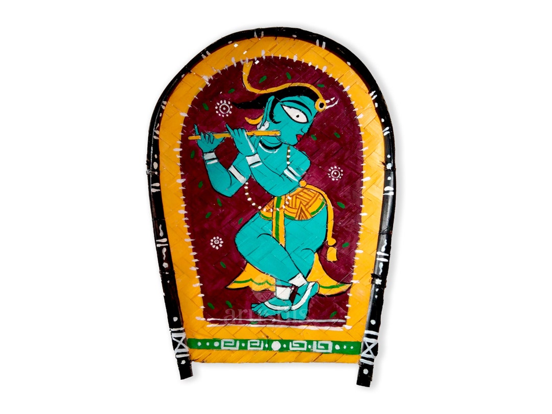 Jamini Roy Krishna Hand Painted Kulo / Jamini Roy Painting / Lord ...