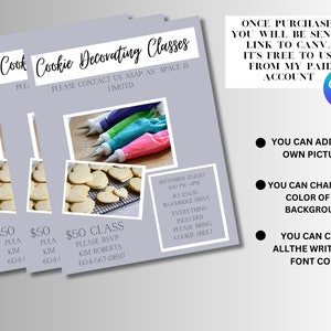 Cookie Decorating Class Flyer or Facebook Advertising - Etsy