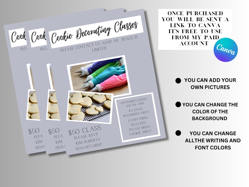 Cookie Decorating Class Flyer or Facebook Advertising - Etsy