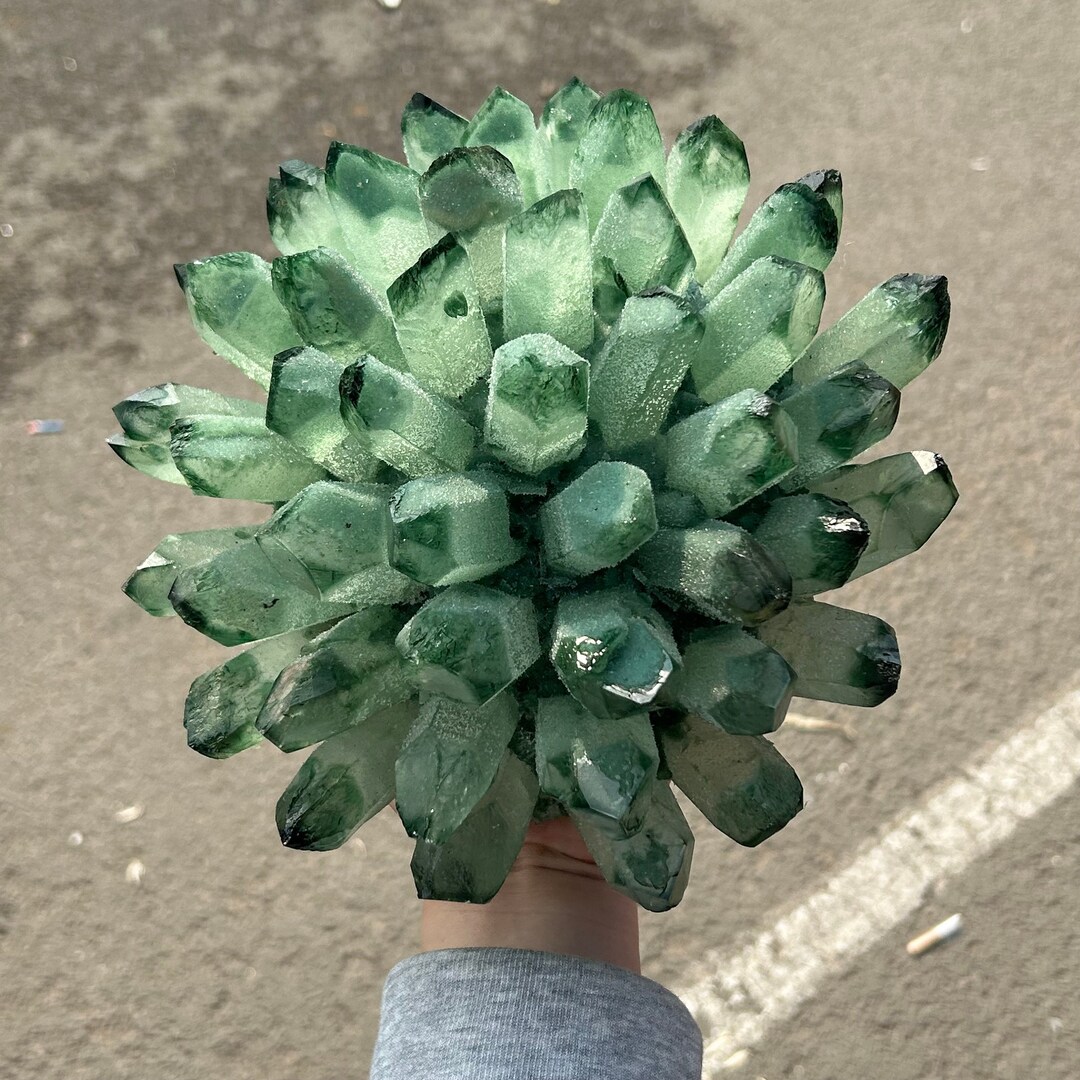 4kg Large Green Ghost Quartz Cluster,large Cluster,crystal Vug,mineral ...