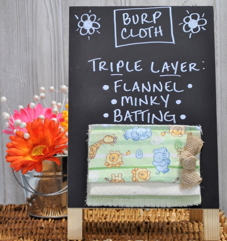 Large, 3 Layers, Extra Absorbent, Contoured, Baby Burp Cloth | Flannel ...
