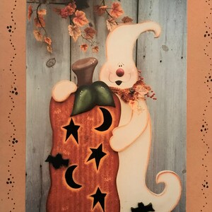 Halloween Woodcraft Pattern Lighted Designs Ghost, Pumpkin, Witch ...