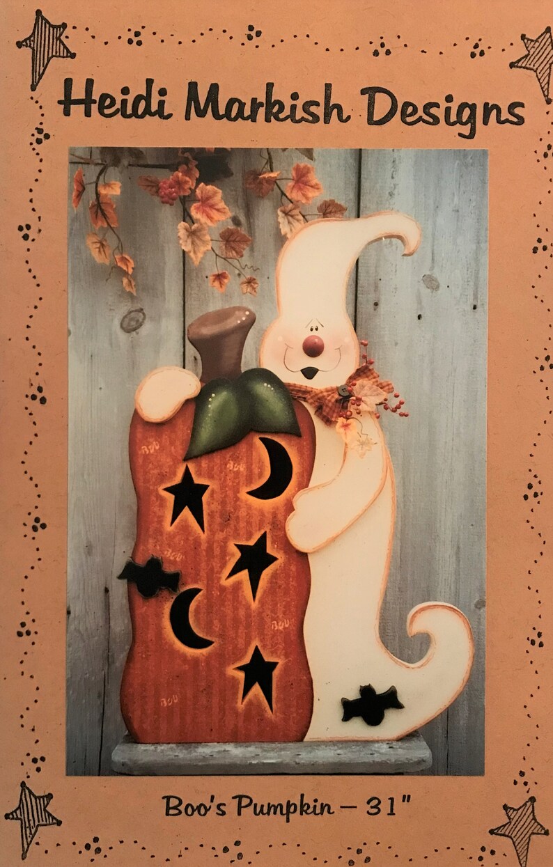 Halloween Woodcraft Pattern Lighted Designs Ghost, Pumpkin, Witch ...