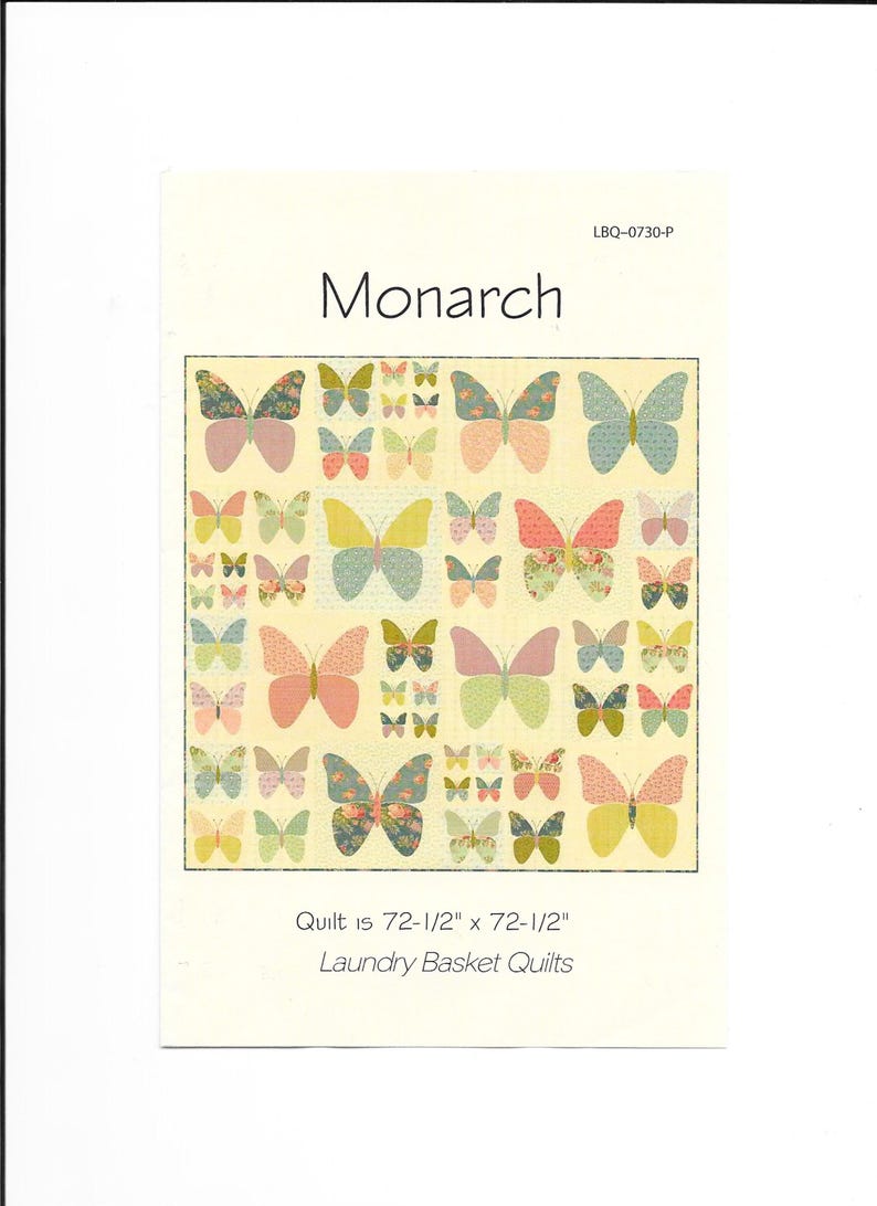 MONARCH Quilt Pattern | 72.5 X 72.5" Bed Quilt | Laundry Basket Quilts ...