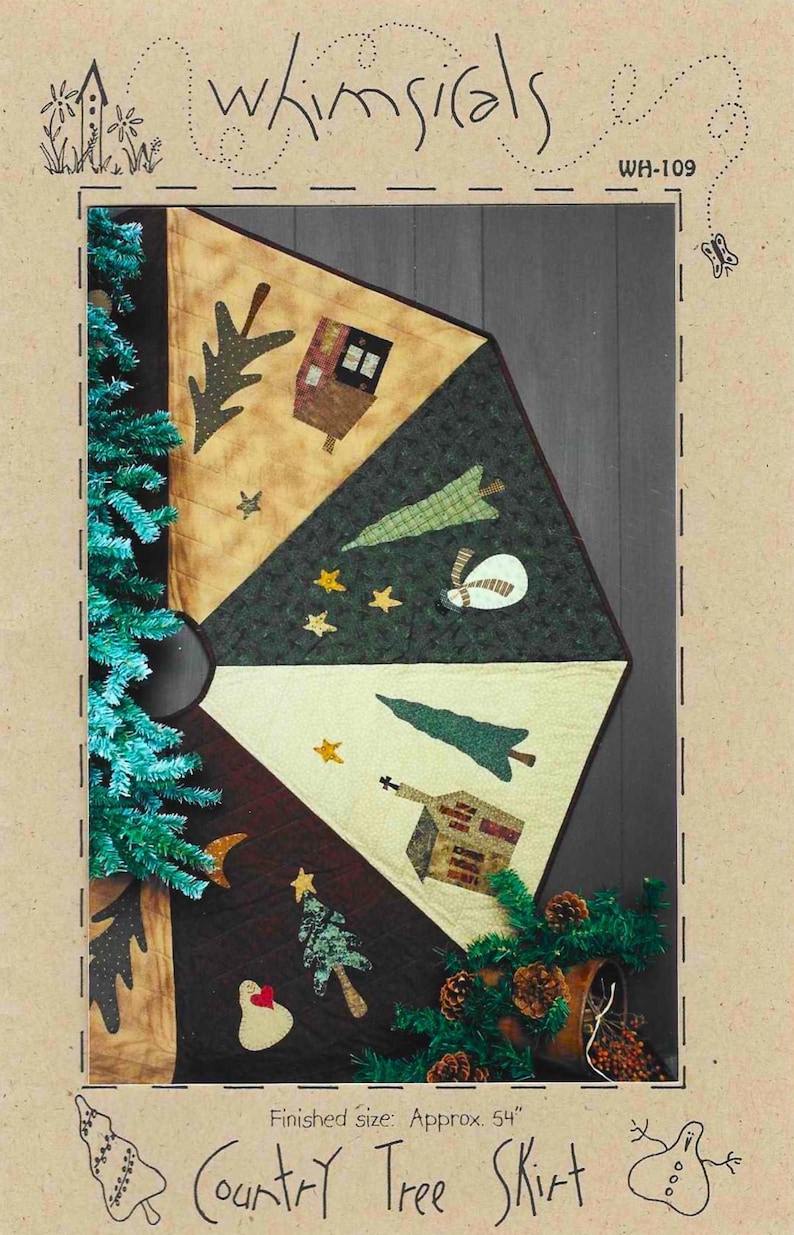 Multi-scene Country Christmas Tree Skirt Quilt Pattern | 54 Inches ...