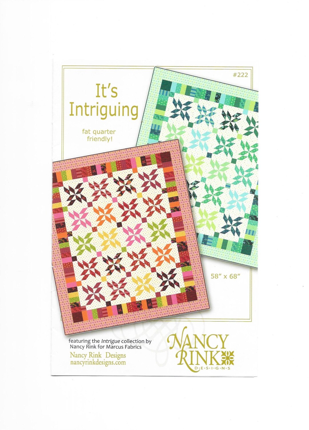 IT'S INTRIGUING Quilt Pattern | 58 X 68" Throw Blanket | Fat Quarter ...