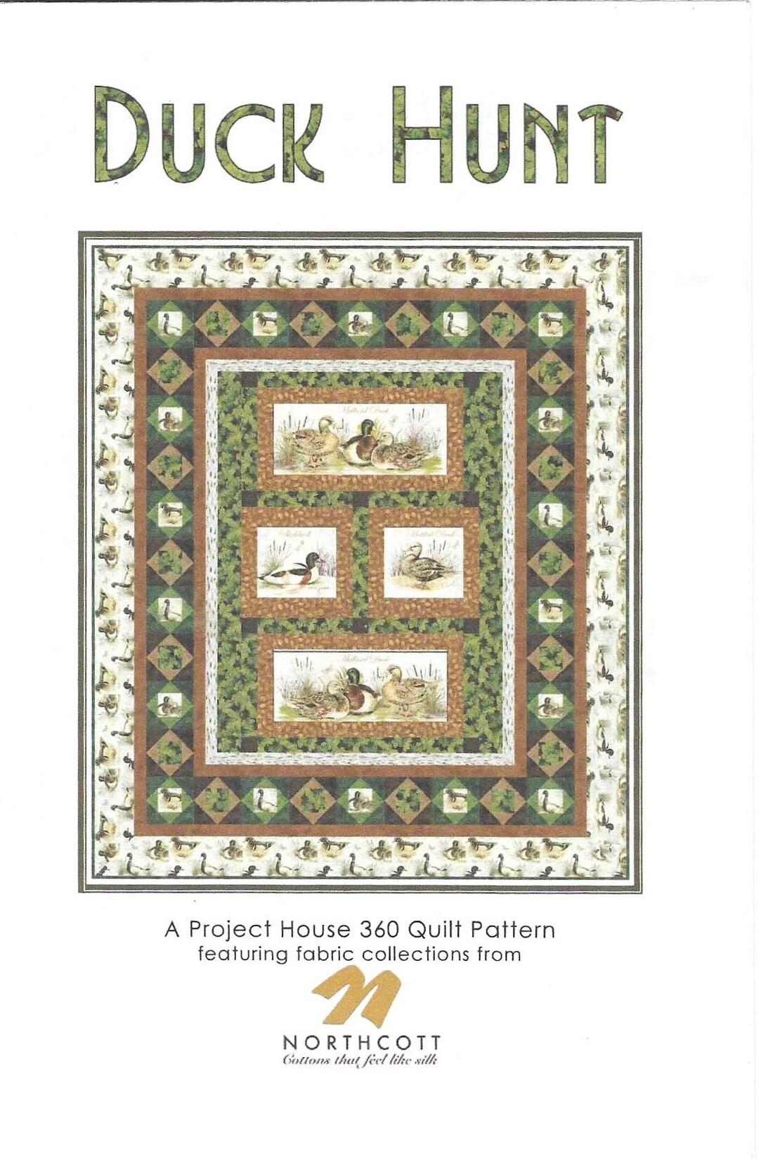 DUCK HUNT Quilt Pattern | 2 Options - 67 X 79" Throw Blanket or 93 X ...