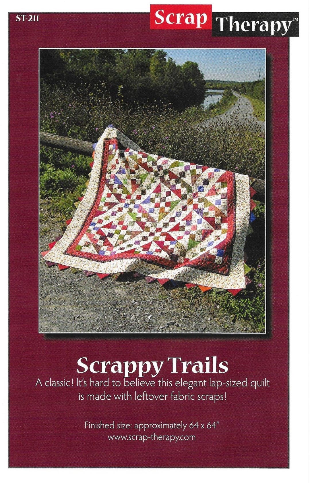 SCRAPPY TRAILS Quilt Pattern | 64 X 64" Lap/baby Throw, Bedding ...
