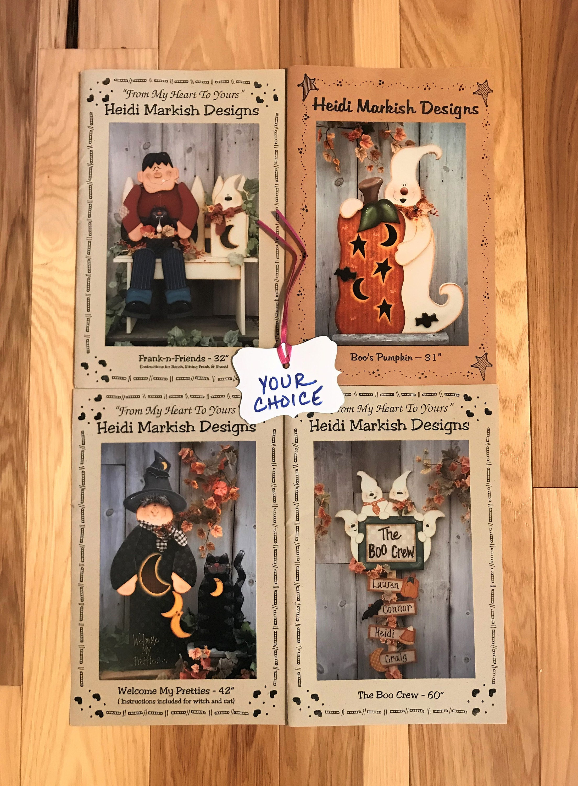 Halloween Woodcraft Pattern Lighted Designs Ghost, Pumpkin, Witch ...