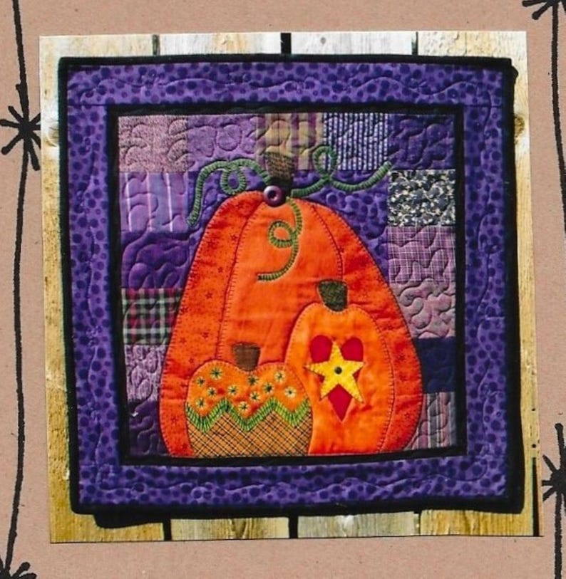 PUMPKIN TRIO Quilt Pattern | 20" Wall, Door Hanger | Bloomin' Minds ...