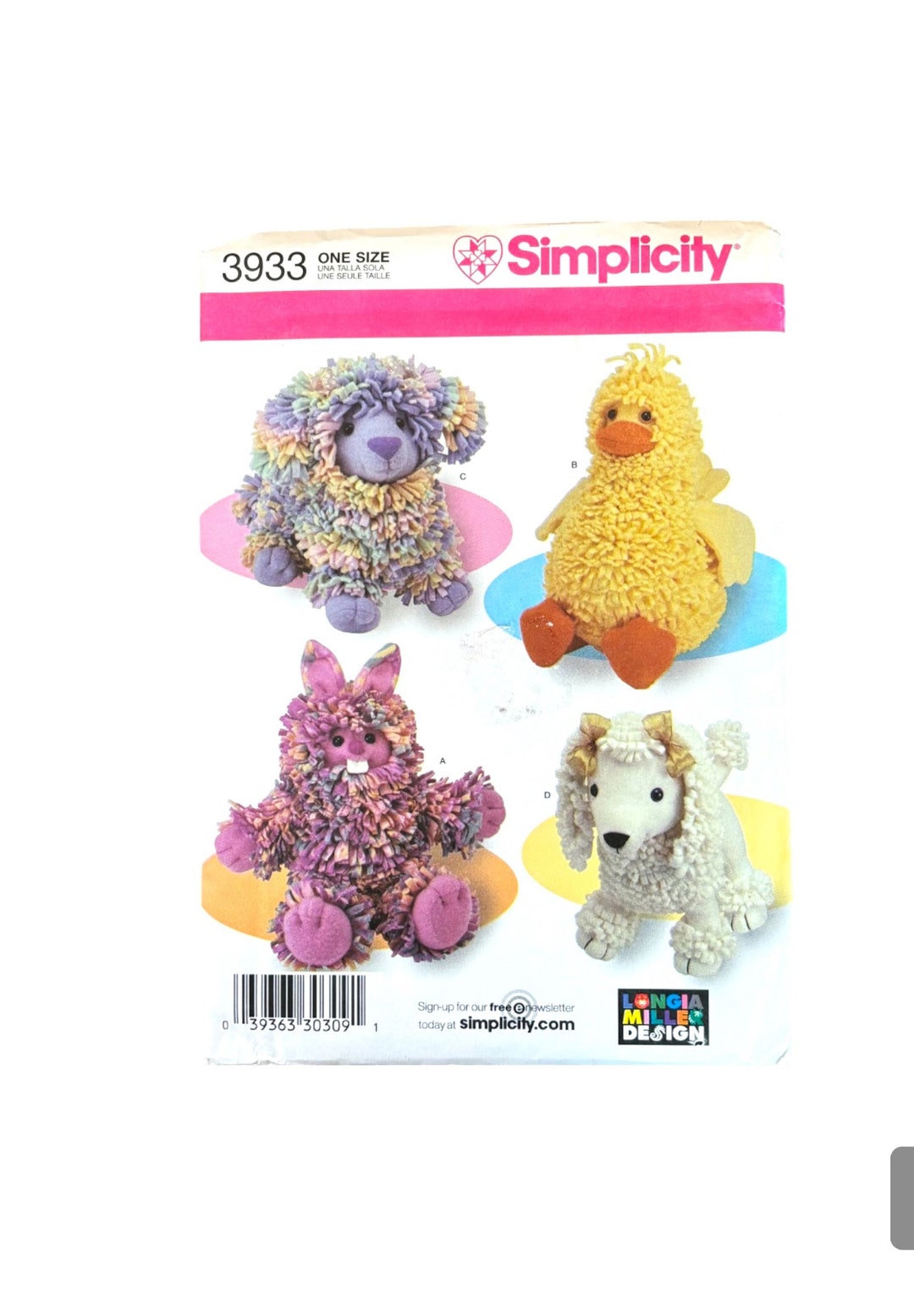 Uncut FF | 15" LOOP ANIMALS Dog Duck Rabbit Poodle | Sewing Craft ...