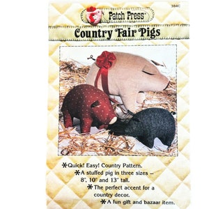 Vintage Uncut 8 10 or 13 Tall COUNTRY FAIR PIGS Patch Press 384C Sewing ...