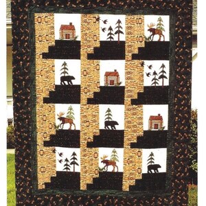 Our Neck of the Woods Snuggler Quilt Pattern & Template | Throw or Wall ...