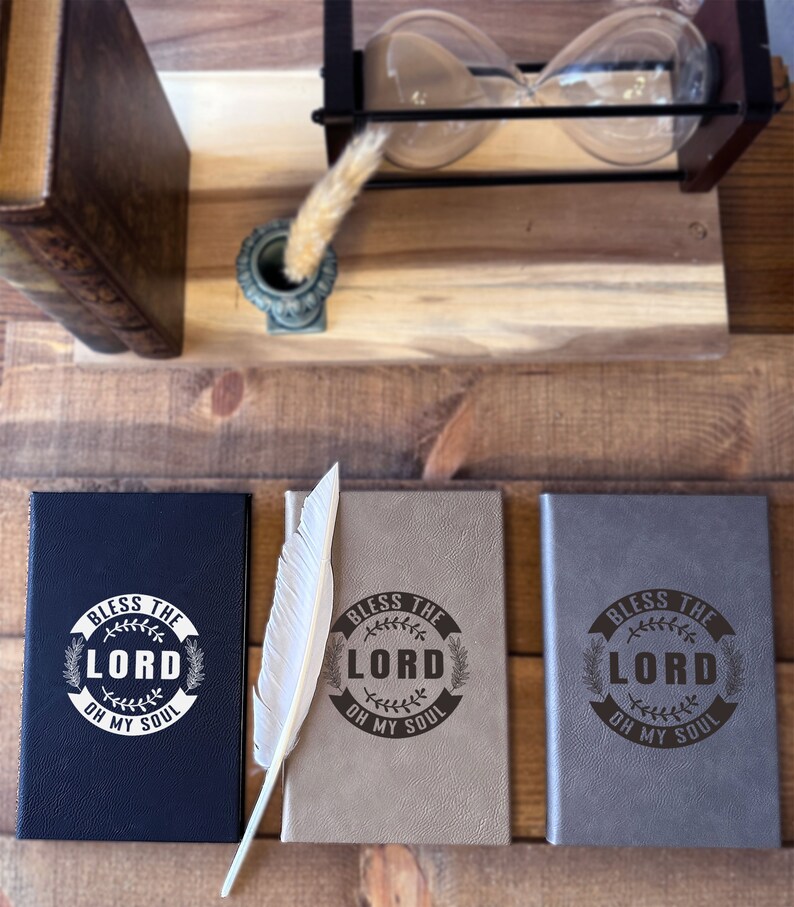 Bless the Lord Oh My Soul Leather Journal, Christian Handmade Leather ...