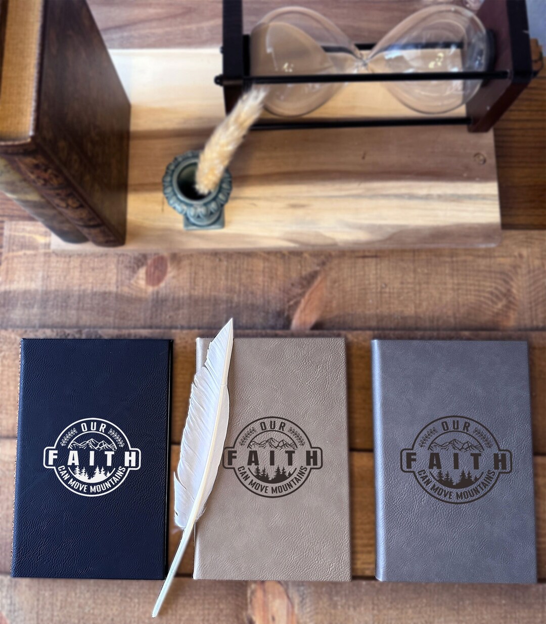 Our Faith Can Move Mountains Leather Journal, Christian Handmade ...