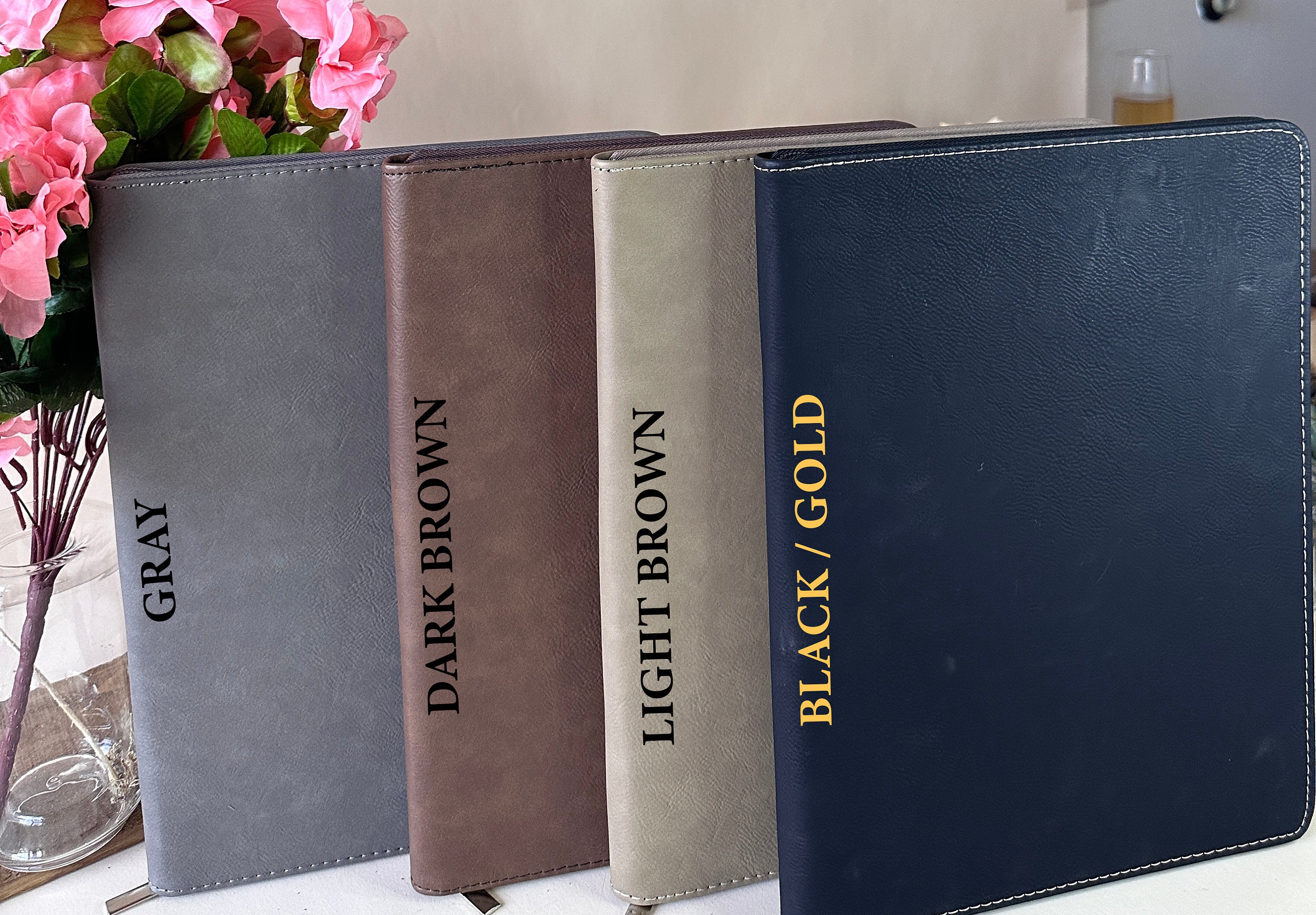 Personalized Engraved Refillable Leather Zipper Portfolio With - Etsy