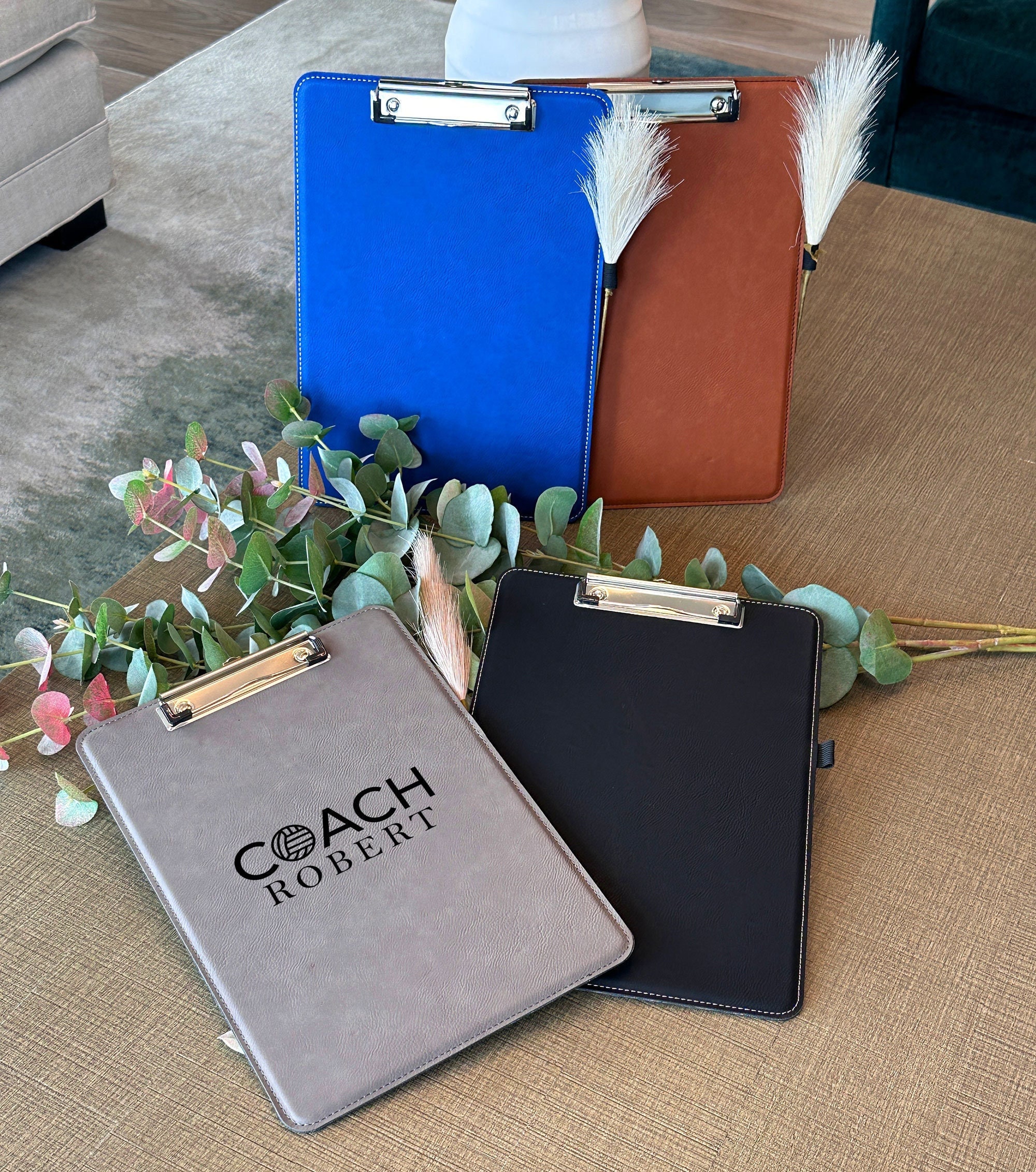 Custom Coach Name Clipboard, Personalized Leather Clipboard, Volleyball ...